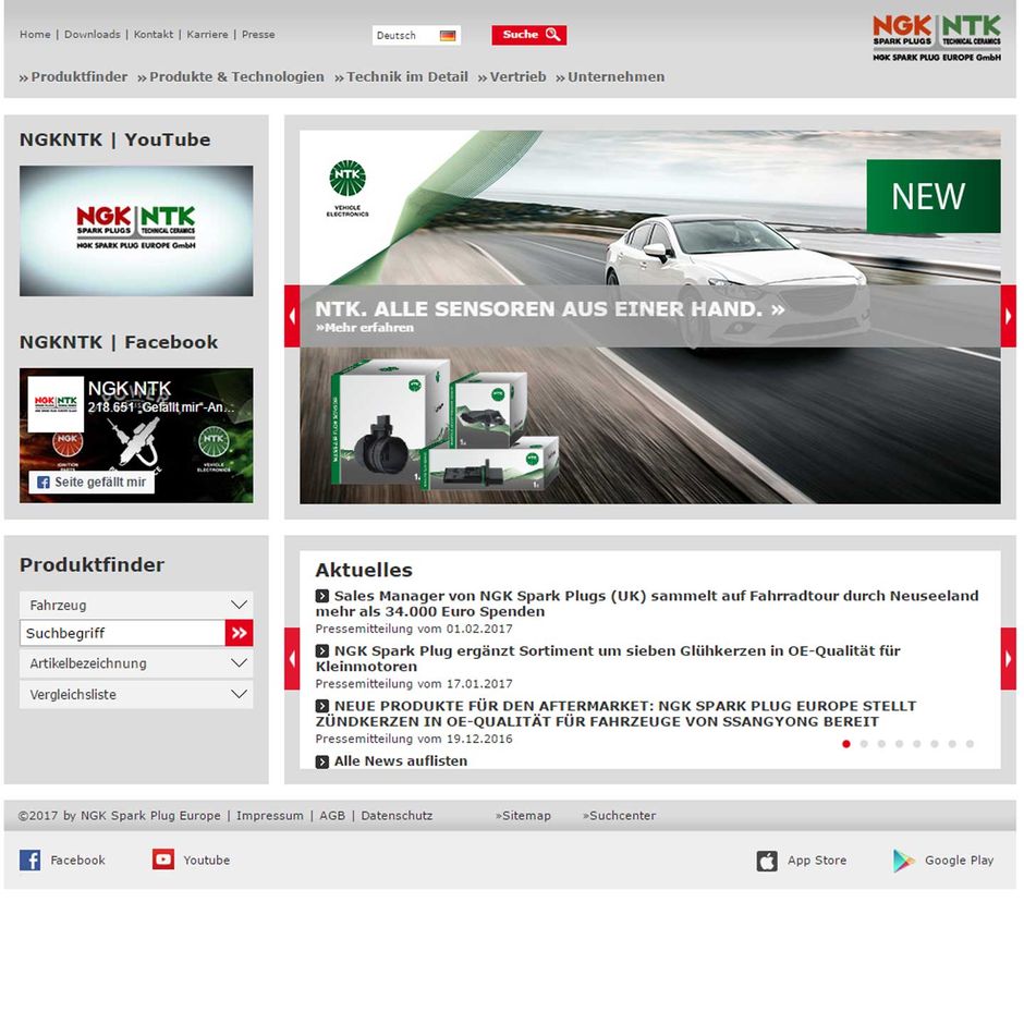 Corporate Site mit TYPO3 - NGK|NTK ☎ ZELLWERK